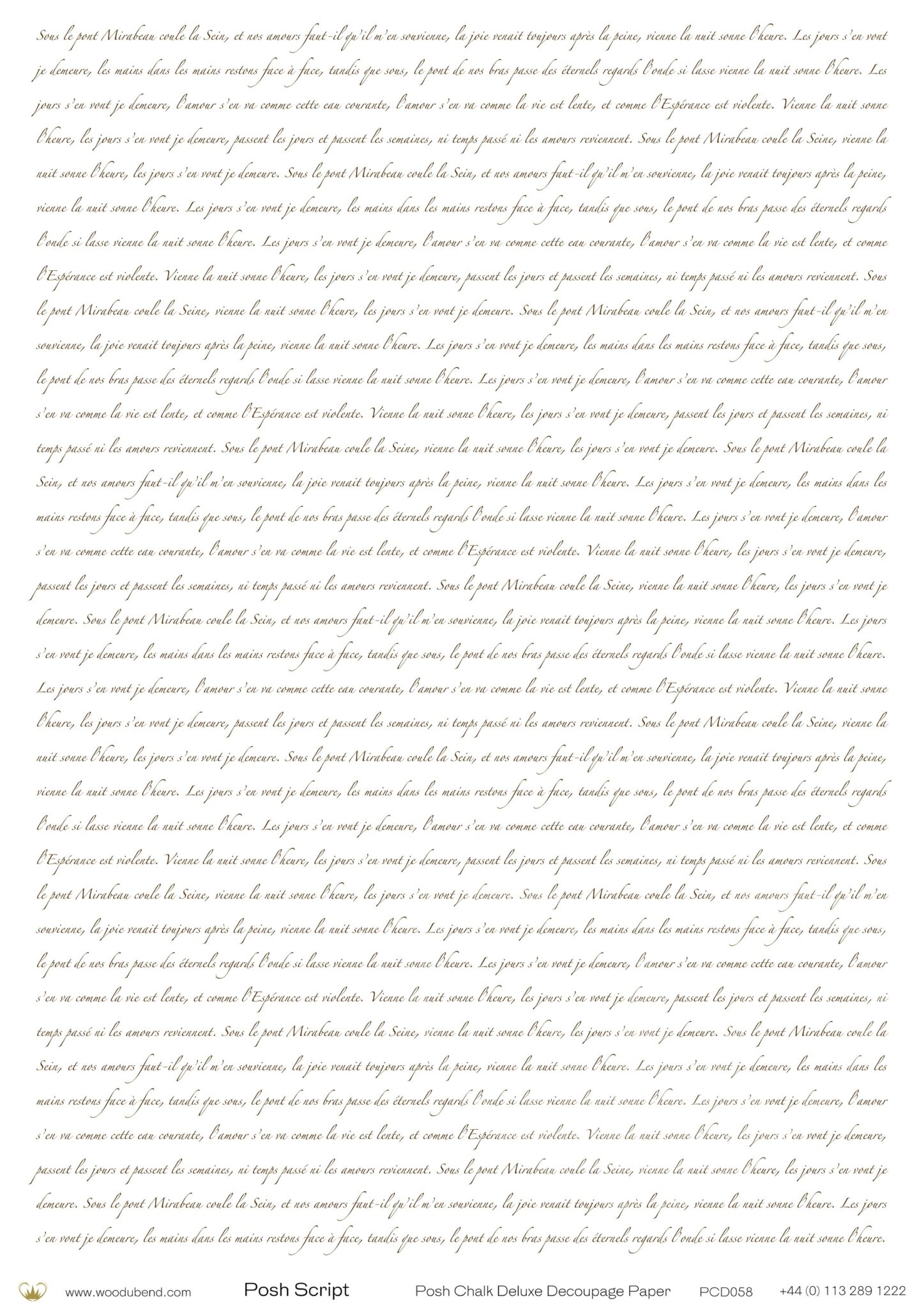 PCD021 - Posh Script A3 Posh Chalk Deluxe Decoupage - Mimossomim PCD021 ...